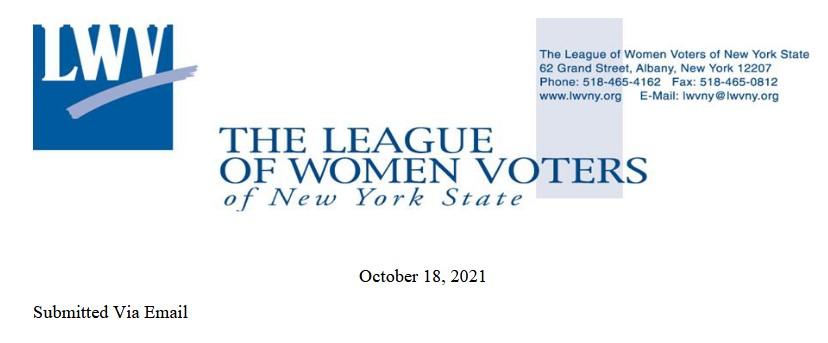 LWV Letter to Redistricting Commissioners | MyLO